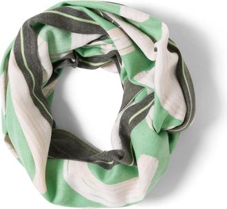 Cecil Gemusterter Loop-Schal dark bamboo green A