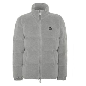 Philipp Plein Homme, Vestes, Gris, Taille: L Veste Puffer en Laine Late Checkout