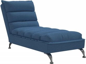 vidaXL Chaise longue avec coussins bleu tissu Vidaxl