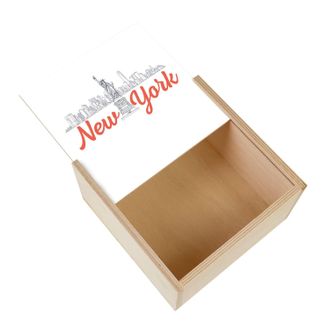 Fabulous Box aus Holz - New York Minimalist Amerika Reise USA (11 x 11 x 3,5 cm)