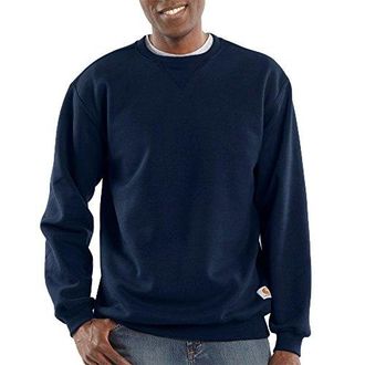 Carhartt Work in Progress Sweat-Shirt Mi-&Eacute;pais avec Col Ras-de-cou Loose Fit Homme, Bleu marine (New Navy), XL
