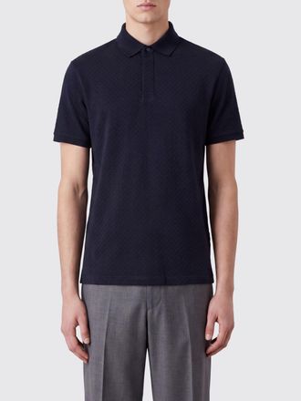 Emporio Armani Polo slim fit en coton &agrave; motif losanges