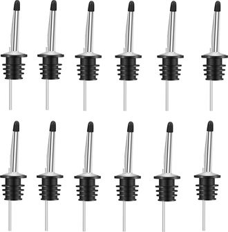 Generic Zapfen F&uuml;r Bardienen | 12 St&uuml;ck Tropffreier Spender Mit Staubdeckel - Schnelle Ausgie&szlig;er - F&uuml;r Barkeeper Club K&uuml;che Caf&eacute; Home Party