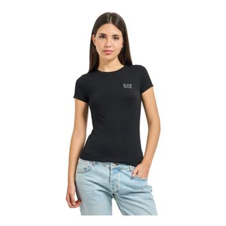 Emporio Armani Femme, Sport, Noir, Taille: 40 FR T-shirt Slim Fit avec Bande Logo
