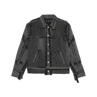 Who Decides War by Ev Bravado Homme, Vestes, Gris, Taille: L Exposure Denim Jacket