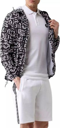 Philipp Plein Poloshirt Polohemd mit Tape Streifen PP Hexagon Leder-Patch Slim Fit Doppelnadel-Nähten, ikonischen Philipp Plein Tape-Streifen