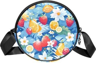 Generic Sac &agrave; bandouli&egrave;re rond pour femme, petit sac &agrave; bandouli&egrave;re avec fermeture &eacute;clair, bretelles r&eacute;glables, style d&eacute;contract&eacute;, pour femmes et filles