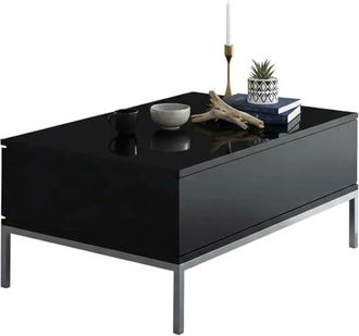 Dmora Couchtisch Antares 90x60x40h cm Schwarz mit Ablage