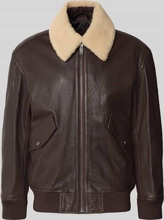 Boss Orange by Hugo Boss Regular Fit Lederjacke aus reinem B&uuml;ffelleder Modell Jopeak