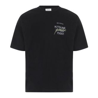 Maison Kitsun&eacute; Baby Fox Regular T-Shirt - - Tops - Herren - Schwarzk - M