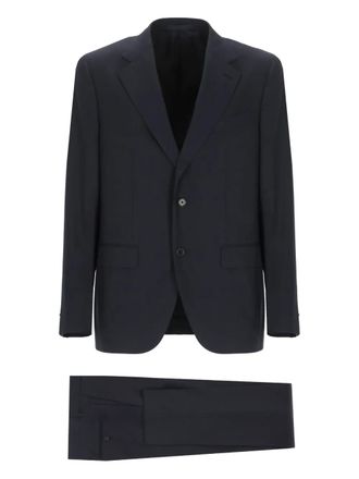 Caruso costume en laine &agrave; simple boutonnage - Bleu