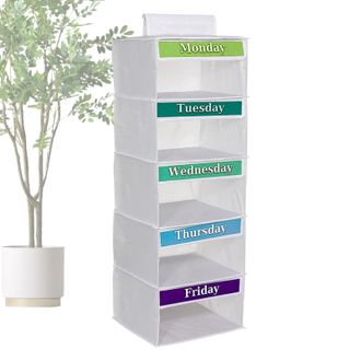 Generic Clothes Organizer mit Wochentagen - Aufbewahrungstasche mit 5 Schalen | Wochenend-Organizer für Kinder, Schule, Schlafzimmer, Kindergarten, Tür und Zu