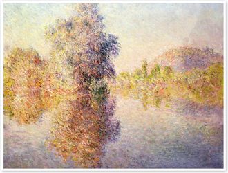 Posterlounge Die Seine bei Giverny am fr&uuml;hen Morgen Poster von Claude Monet 40 x 30 cm Wandbilder Wanddeko