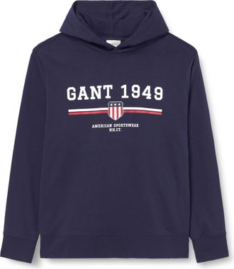 GANT Gant Herren Graphic Hoodie Kapuzenpullover, Evening Blue, 5XL EU