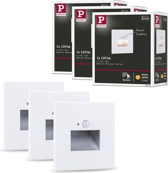 Paulmann 5271 Set LED Wandeinbauleuchte Edge 3er-Set 80x42mm 3x1,2W 3x25lm 230V 2700K Wei&szlig; matt