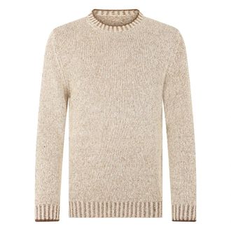 Fedeli Eleganter Pullover mit langen &Auml;rmeln - - Knitwear - Herren - Beige - L
