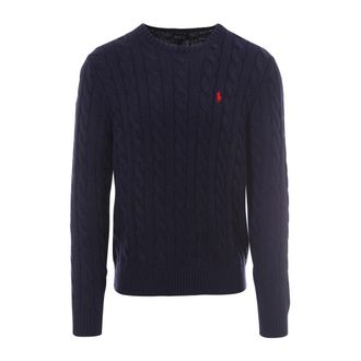 Polo Ralph Lauren Homme, Pulls, Bleu, Taille: L Pull en Coton Bleu &agrave; Torsades