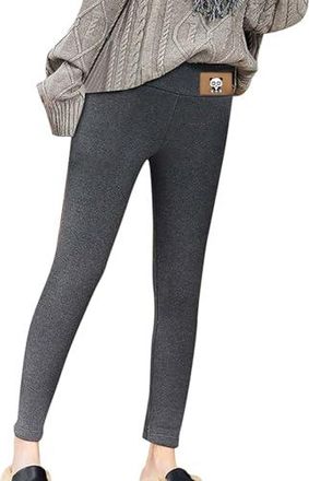Generic Legging fin et &eacute;pais en velours chaud pour femme - Automne et hiver - Printemps 2026, gris, 5XL