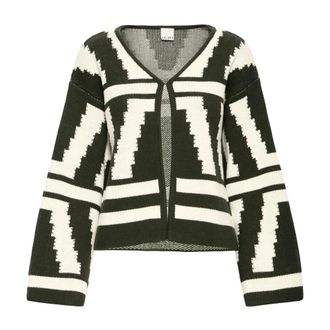 Ichi Ichi - Cardigan en maille - Femme - Pulls - Vert - Taille: 44 FR