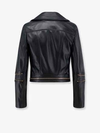 Elisabetta Franchi Womens Leather Biker Jacket Black