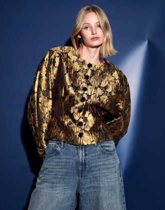 Asos veste &agrave; manches cocon en jacquard dor&eacute;