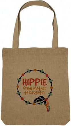 Fabulous Sac Shopping Tote Bag Aspect Lin - Hippie from Mother to Daughter Bohemian Family Mom - Sac de Courses Toile Epaisse 360g Beige Naturel Cabas Port&eacute; Ep