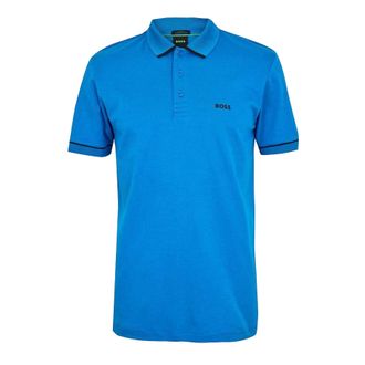 HUGO BOSS Paule Poloshirt f&uuml;r Herren, kurz&auml;rmlig (Blau)