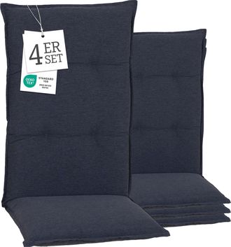 Beo Barcelona Hochlehner Gartenstuhl-Auflagen 4er Set | Waschbar, Atmungsaktiv, UV-beständig | Made in EU, Öko-Tex Standard | Extra Dicke Sitzkissen Outdo