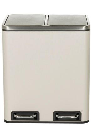 MID.YOU Mid.you Abfallsammler, Beige, Kunststoff, 2 x 15 L, 41.5x48x32 cm, Küchen, Küchenausstattung, Mülleimer