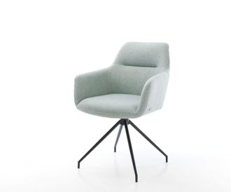 DELIFE Drehstuhl Pejo-Flex Stripes Mint Kreuzgestell konisch Schwarz 180&deg; drehbar, Esszimmerst&uuml;hle