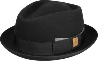 Stetson Maitland Diamond x The Feebles Wollhut Schwarzer Unifarbener Hut Mit Diamantkrone Wasserabweisend Knautschbar Damen Herren Ganzj&auml;hrig schwarz XXL (62-