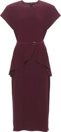 Norma Kamali Femme, Robes, Violet, Taille: 42 FR Robe Midi &agrave; Manches Courtes