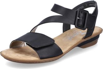 Rieker Damen Riemchensandalen 63460, Frauen Sandalen,Freizeitschuhe,offene Schuhe,Strandschuhe,Sandaletten,Sommersandalen,schwarz (00),41 EU / 7.5 UK