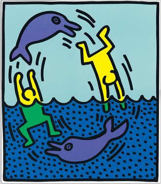 Artopweb Panneau décoratif, HARING - Untitled 1983 - 57x65