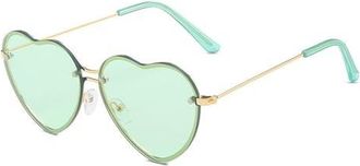Generic Metal Women Outdoor Sunglasses Sport Commuter Vacation Sun glasses(Green)
