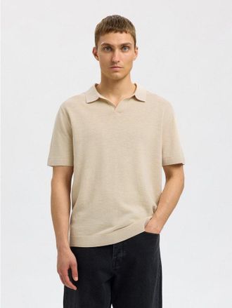 Selected Poloshirt SLHMATTIS SS KNIT SUN OPEN POLO NOOS