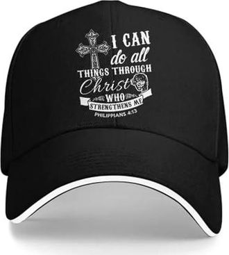 Generic Coton Chaud dHiver, Je Peux Tout Faire Christ Chapeau Multicolore Casquette à visière me renforce! Chapeaux de Protection à visière personnalisés