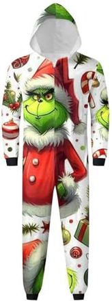 Generic Le Grinch Pyjama Noel Famille De Grinch Ensembles Costume Enfant Deguisement The Chaud Et Doux Vetement Assorti Couple Hiver Ensemble Coton Garcon Hom