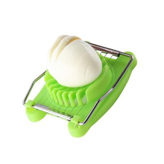 Amosfun Edelstahl Eierschneider Mit Gr&uuml;nem Kunststoffgriff Multifunktionaler Schneide Trenner F&uuml;r Hartgekochte Eier Pilze Und K&auml;se Einfach Zu Reinigen Und Han