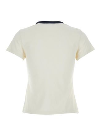 Frame Denim Womens T-Shirt Crew Neck White Cotton T-Shirts & Jerseys