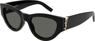Saint Laurent Schwarz/Graue Sonnenbrille - - Accessories - Damen - Schwarzk - 53 MM