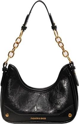 Generic Sac &agrave; bandouli&egrave;re vintage croissant pour femme chic avec sangles r&eacute;glables, Noir, 33*14*21 cm / 13*5.51*8.27 inch