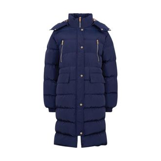 Roberto Cavalli Femme, Manteaux, Bleu, Taille: 34 FR Marble Print Down Jacket