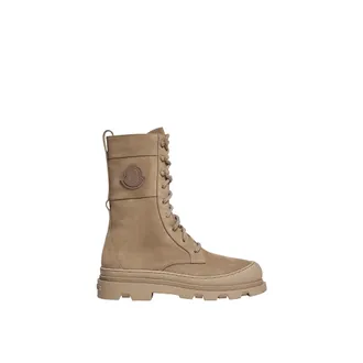 Moncler Moncler Bottes En Nubuck &Agrave; Lacets Vera High, Femme, Vert, Taille: 36,5
