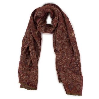 Bespoke embellished tapestry-jacquard scarf