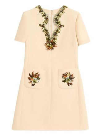 Valentino Garavani Crepe Couture Minikleid mit Stickerei - Nude