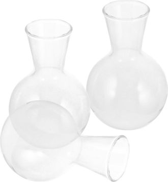 BESPORTBLE 3 St&uuml;ck Teiliges Glasvase mit Holzst&auml;nder Klare Hydroponische Pflanzgef&auml;&szlig;e f&uuml;r Zimmerpflanzen und Wasserpflanzen Dekorative Kleine Glasvasen f&uuml;r Wohnr