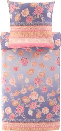 Bassetti POSILLIPO Bettwäsche + 2 Kissenhüllen aus 100% Baumwollsatin in der Farbe Lavendel L1, Maße: 200x200 cm - 9327418, Lila