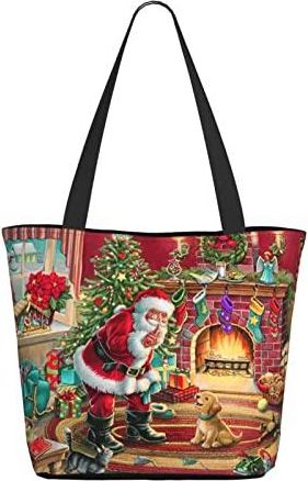 AOOEDM Sac &agrave; provisions de No&euml;l P&egrave;re No&euml;l pour femme 33 x 28 x 19 cm. Le cadeau parfait pour la Saint-Valentin. Cest de Saint-Valentin pour maman, fille, &eacute;po