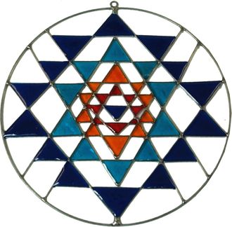 Guru Shop Sonnenf&auml;nger, Suncatcher - Yantra Blau, 18x18x0 cm